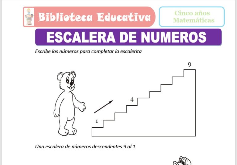 Escalera de números para Nivel inicial de cinco años – Biblioteca Educativa
