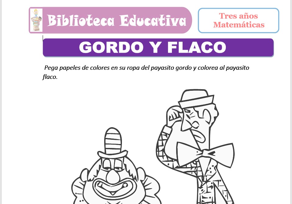 Gordo y flaco para Nivel inicial de tres años – Biblioteca Educativa
