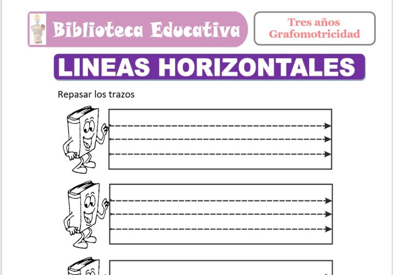 Líneas horizontales para Nivel inicial de tres años – Biblioteca Educativa