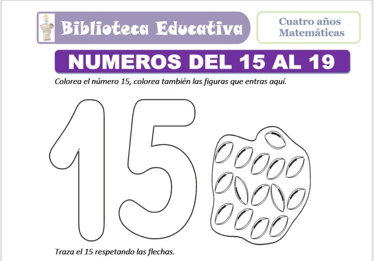 Números del 15 al 19 para Nivel inicial de cuatro años – Biblioteca ...