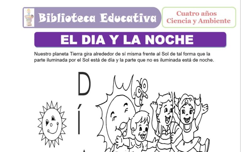 El día y la noche para Nivel inicial de cuatro años – Biblioteca Educativa