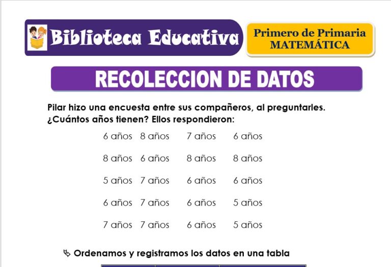 Recolección de datos para Primero de Primaria – Biblioteca Educativa