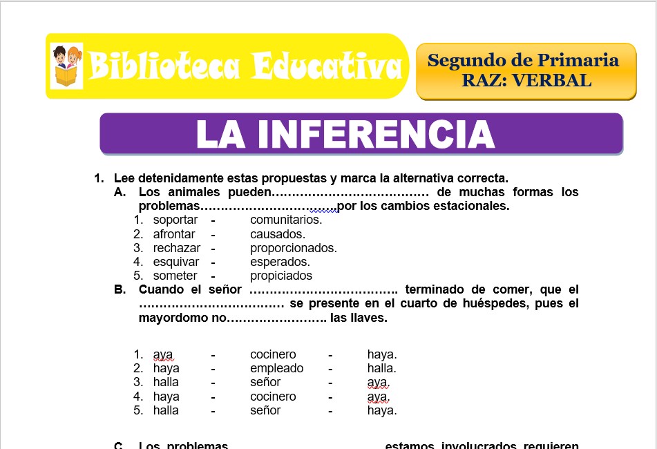 Pasajes De Inferencia Para 2do Grado ¿Cómo Se Usan Los Recursos