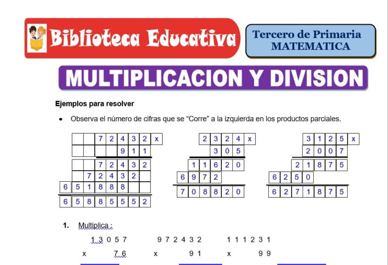 Multiplicación y división para Tercero de Primaria – Biblioteca Educativa